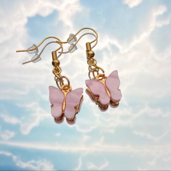 Urban Outfitters | Jewelry | 2 Pink Marble Butterfly Earrings | Poshmark